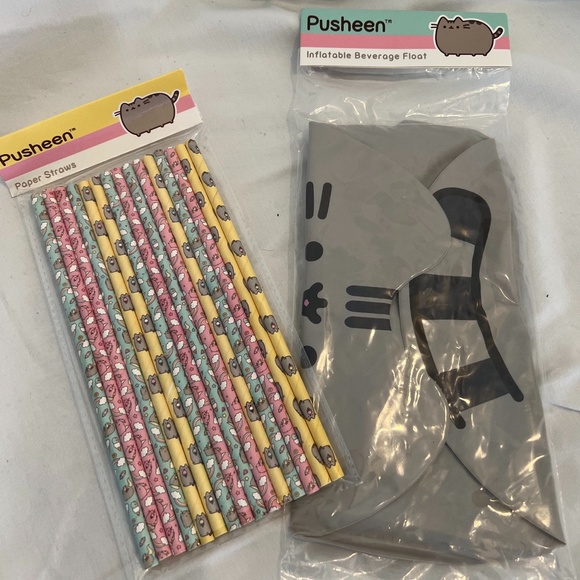 Pusheen | Other | 33 Pusheen Paper Straws Inflatable Beverage Float ...
